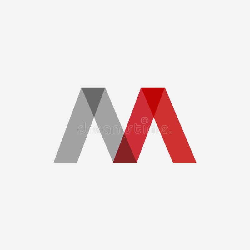 Red and Grey M Logo Design - Letter M Logo Design Stock Illustration ...