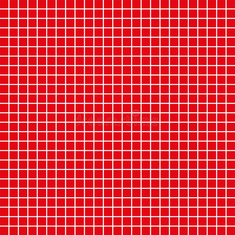 Red Grid Pattern. White Square Tiles. Seamless Background Design ...