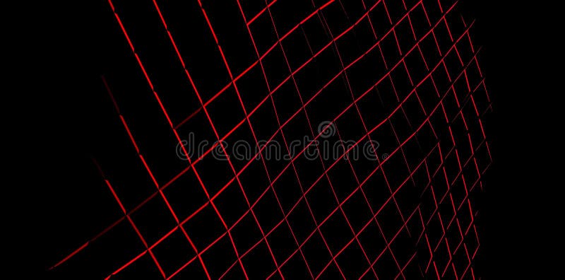 Red Grid Wave Pattern on Black Background Stock Illustration ...
