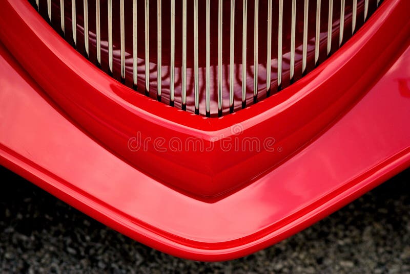Red grill classic car stock image. Image of lines, round - 20451709