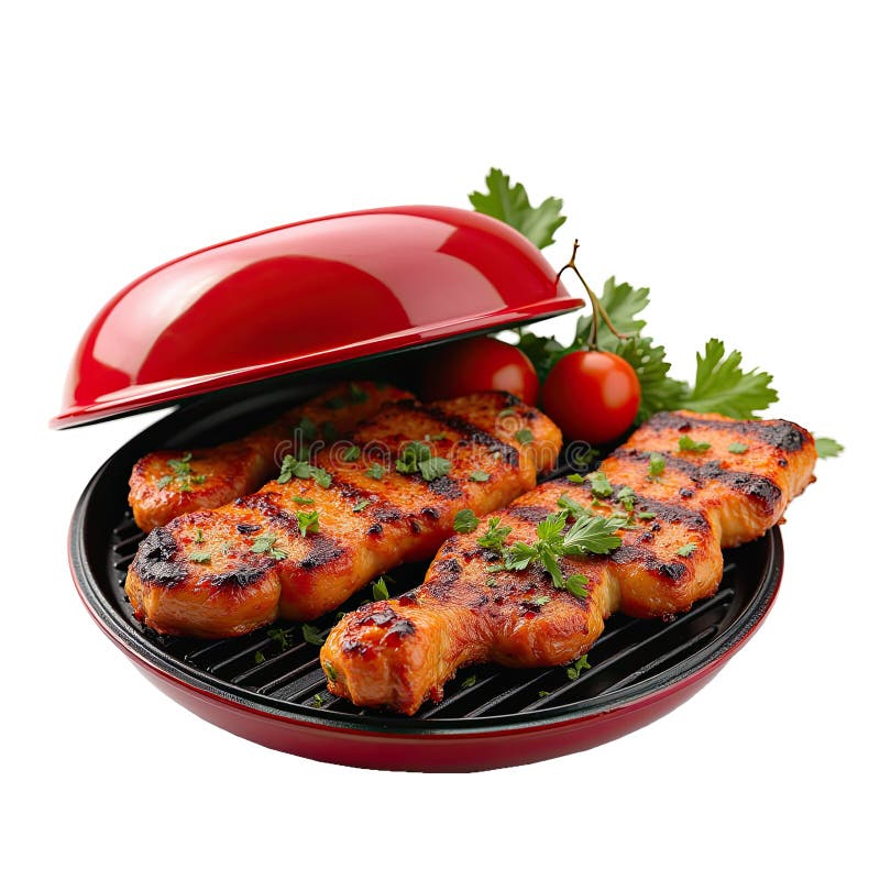 Red Grill with Food, Transparent Background, Png, Ai Stock Photo ...