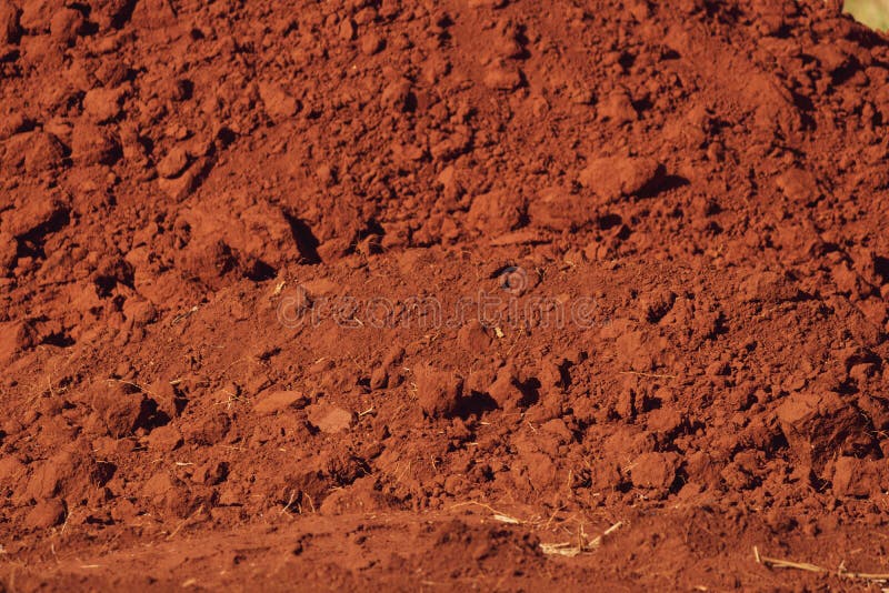 Red Ground Soil Texture in Brazil Stock Image - Image of arid, closeup ...