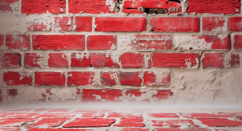 Red Grunge Brick Wall Texture with Text Space Ideal for Backgrounds ...
