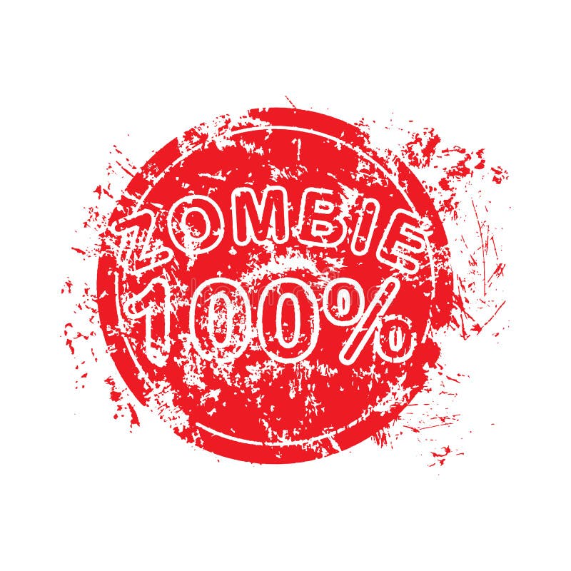 Red Grunge Circle Rubber Stamp Zombie 100 Used for Halloween Vector ...