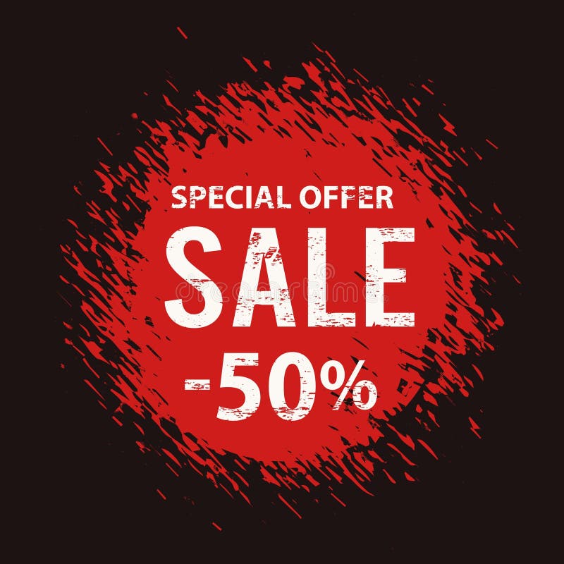 Red Grunge Circle with Sale Text. Vector Stock Vector - Illustration of ...