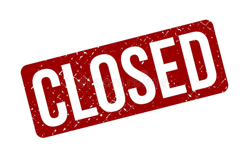 Closed Red Word Text On White Background Stock Illustration ...