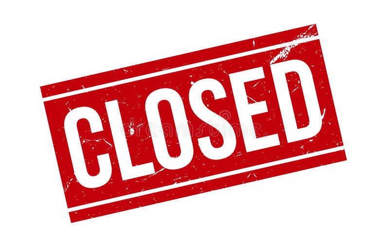 Red Grunge Closed Rubber Stamp Isolated on White Background Stock ...