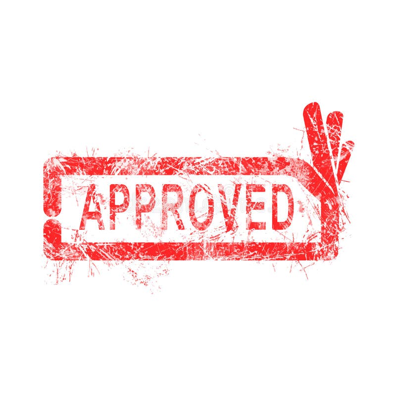 Red Grunge Rubber Stamp APPROVED with Rectangular OK Sign Vector Stock ...
