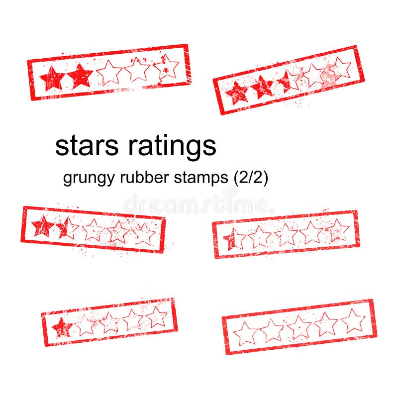 Red Grungy Rubber Stamp Five Stars Ratings Stock Vector - Illustration ...
