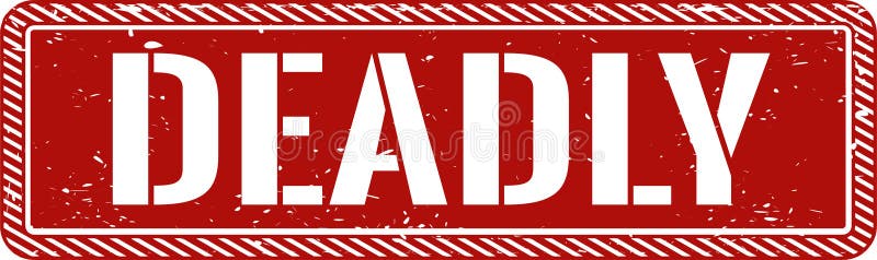 Red Deadly Stamp Illustration with White Background Stock Illustration ...