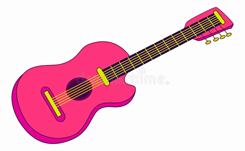 Red Guitar stock illustration. Illustration of guitar - 15437986