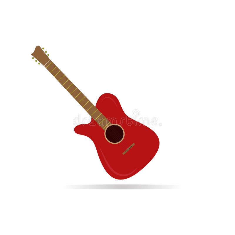 Red Guitar Illustration Vector Design Stock Vector - Illustration of ...