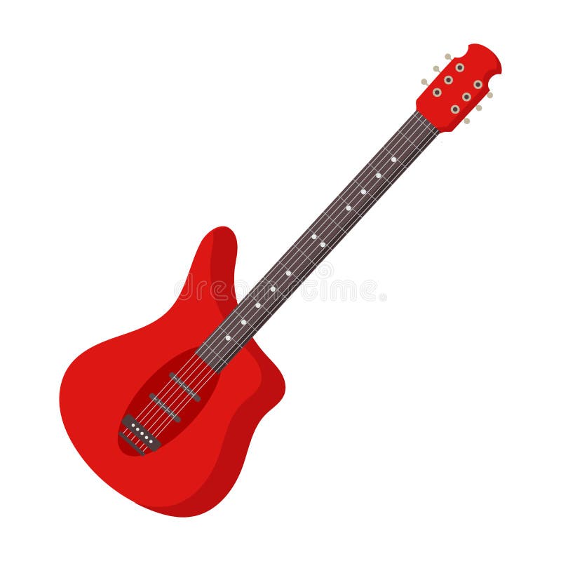 Red Guitar for Web Design on White Background Stock Vector ...