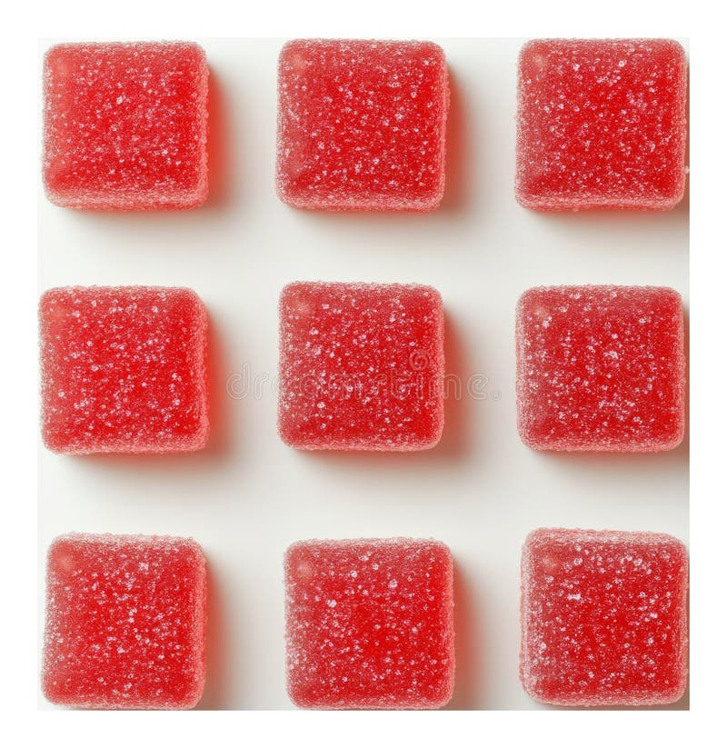 Red Gummy Candies in a Grid Pattern, Sweet Treat Concept Stock ...