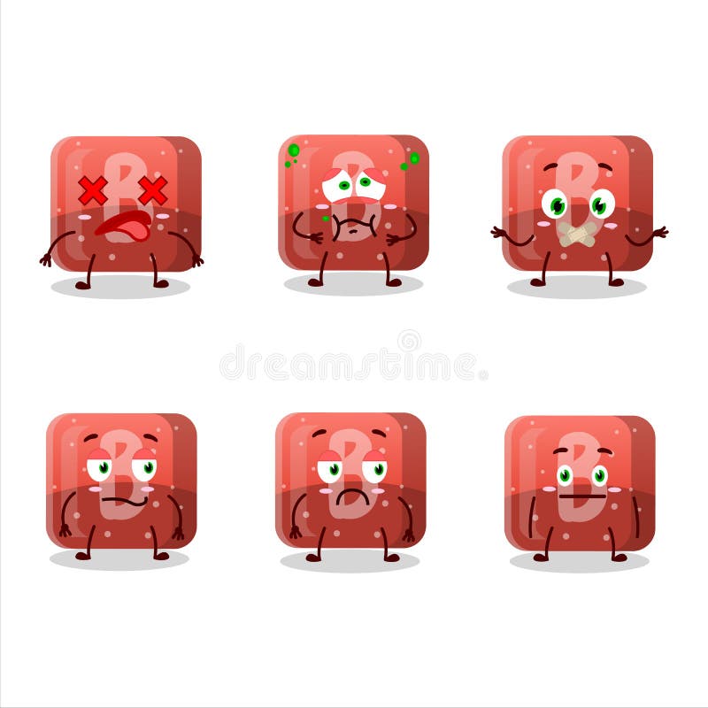 Red Gummy Candy B Cartoon Character with Nope Expression Stock Vector ...