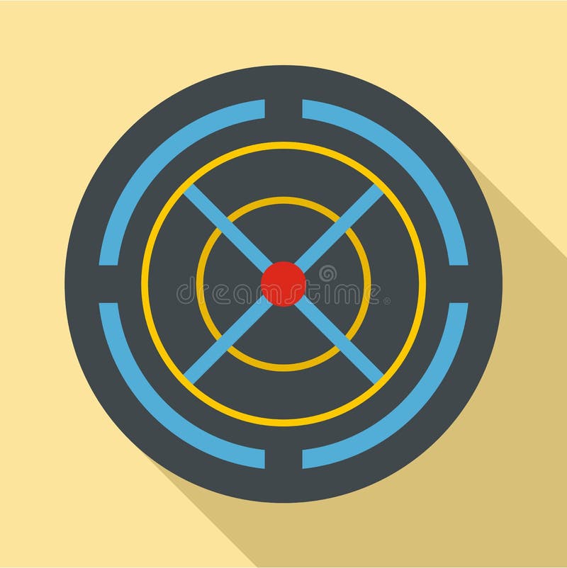 Red Gun Aim Icon, Flat Style Stock Vector - Illustration of button ...