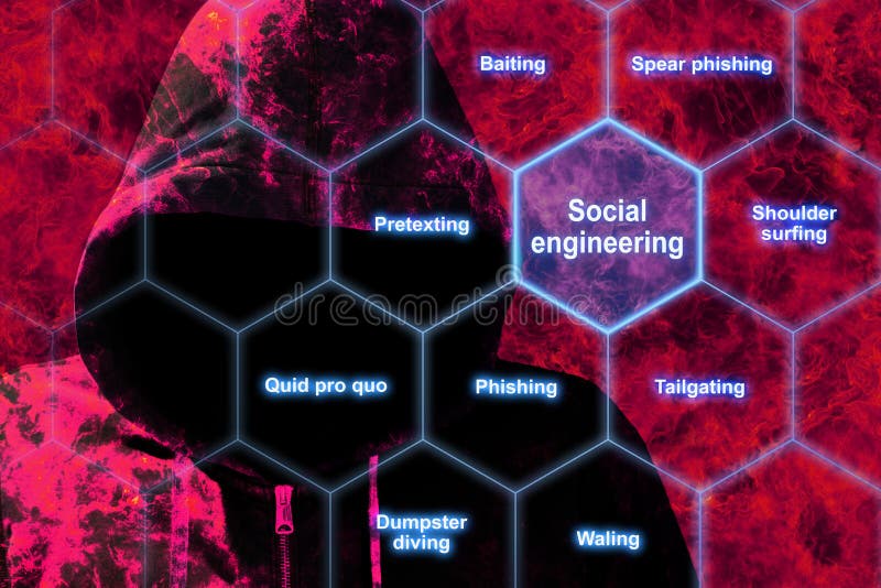 Red Hacker in Flames Social Engineering Concept Stock Illustration ...