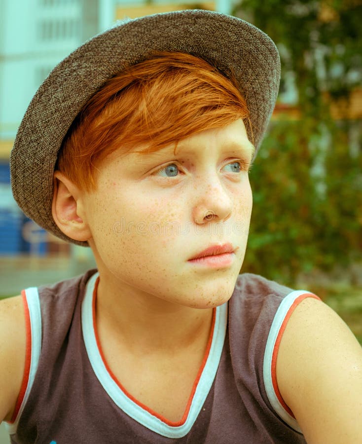 Red hair haired boy stock photo. Image of human, laughing - 62320316