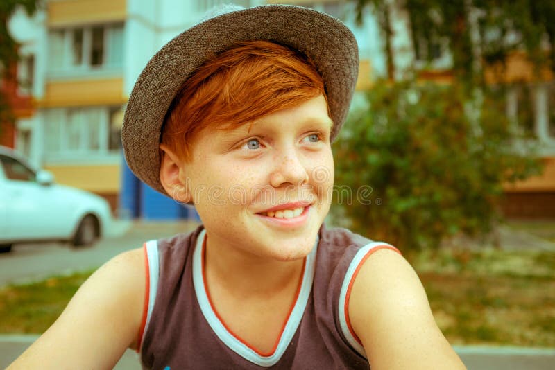 Red hair haired boy stock image. Image of school, person - 62320369