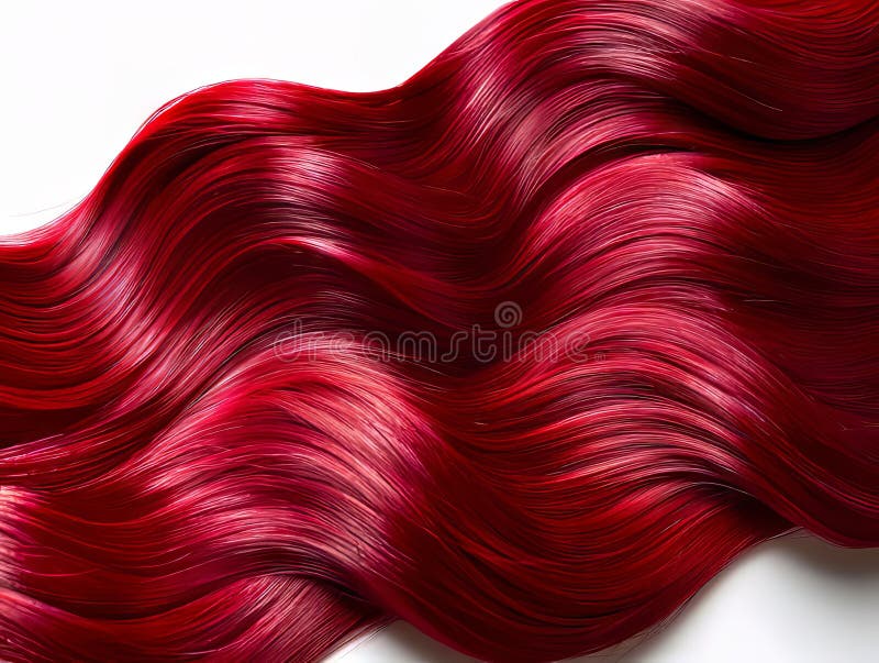 A Red Hair with Wavy Texture Stock Image - Image of generated, wavy ...