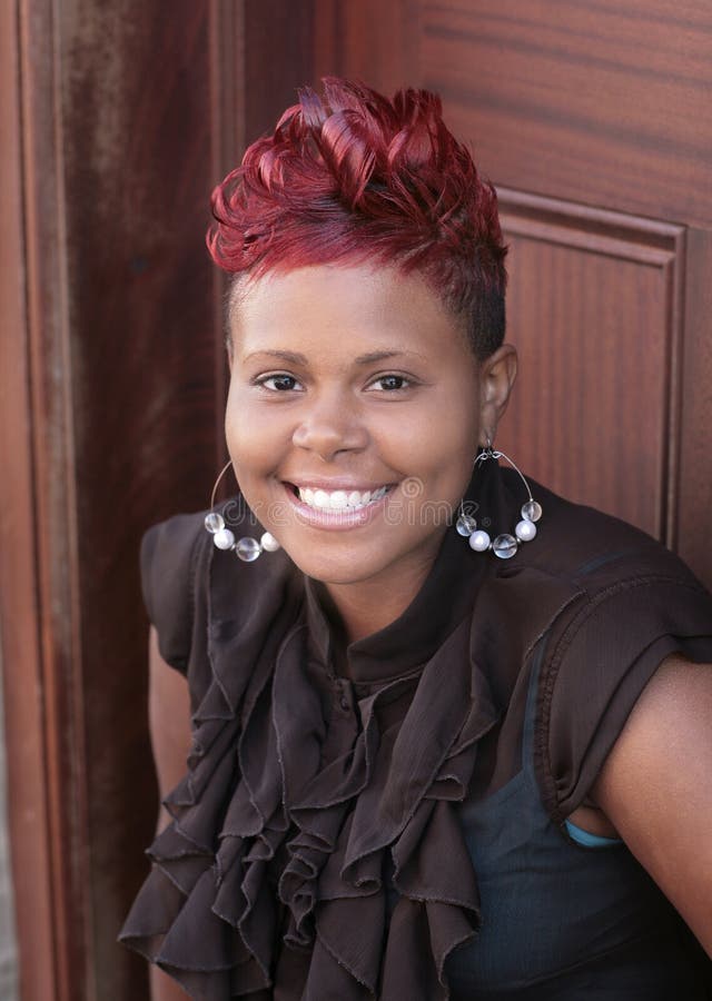 Red Haired African American Woman Stock Photo - Image of style, stare ...
