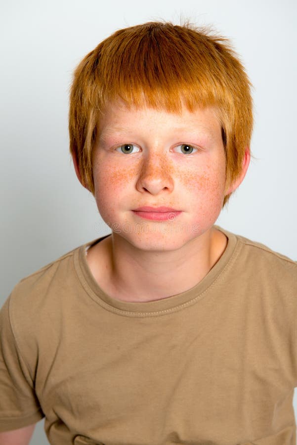 Red haired boy stock image. Image of cute, smiling, studio - 43762557