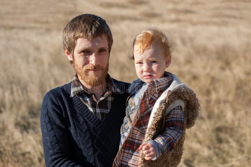 The Red-haired Father and Daughter Together Stock Photo - Image of baby ...
