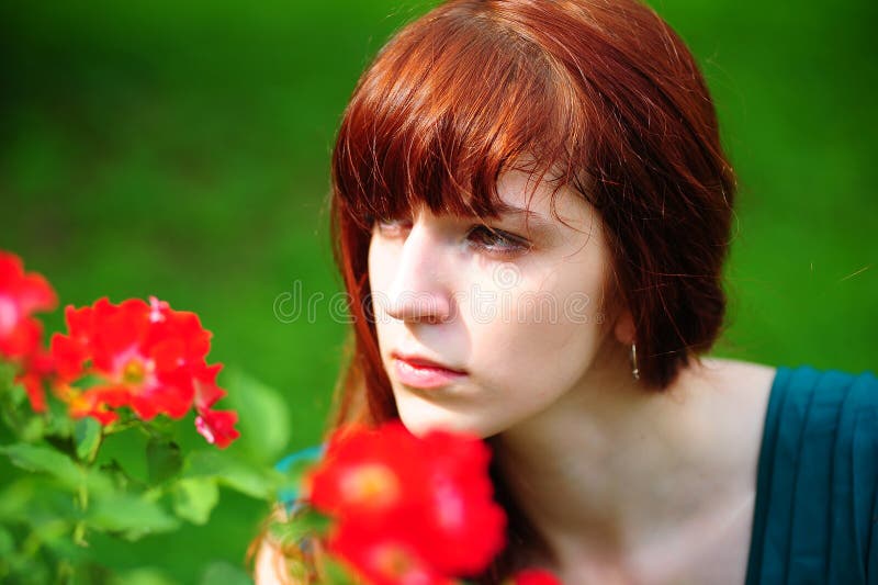 Red Haired Teenager Red Roses Stock Photos - Free & Royalty-Free Stock ...