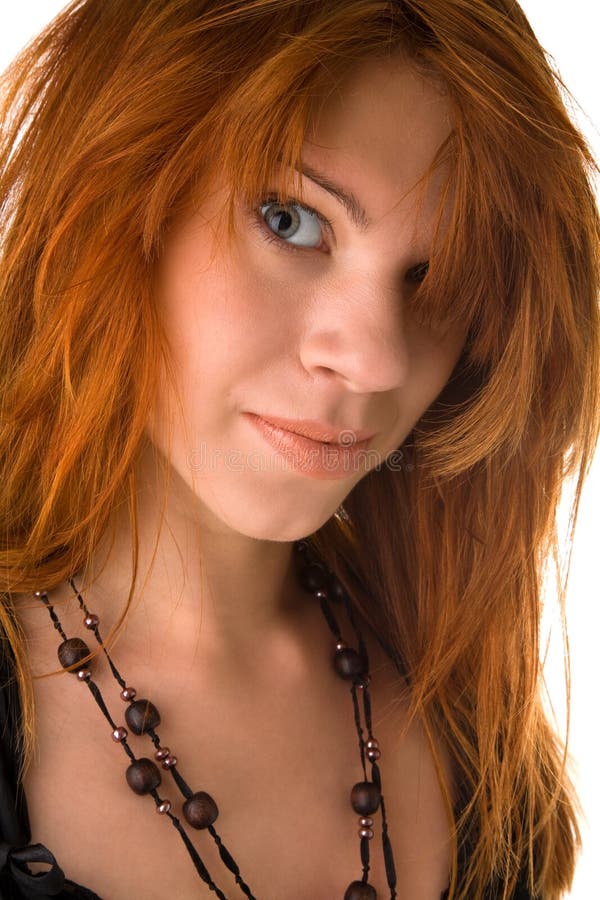 Red Haired Girl with Messy Hair Stock Image - Image of female, face ...