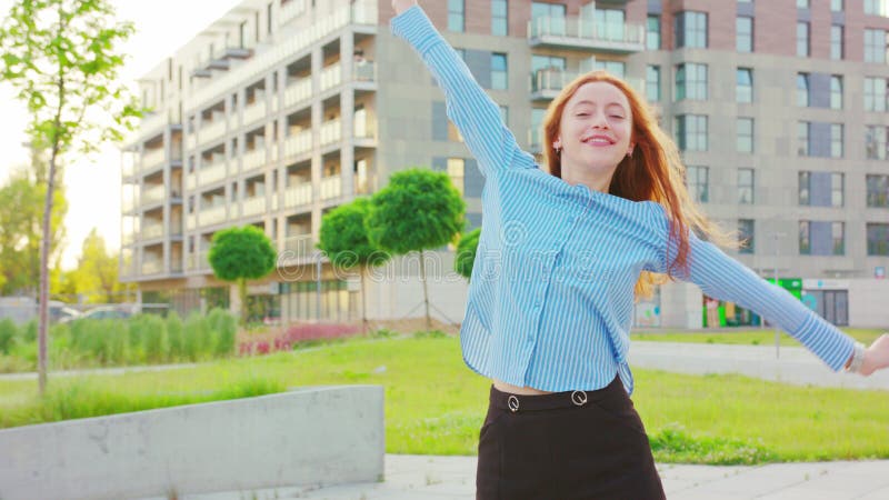 Red-haired Lady. Emotion stock photo. Image of blur - 153558852