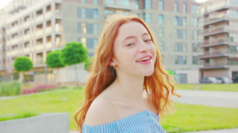 Red-haired Lady. Emotion stock photo. Image of health - 153558978