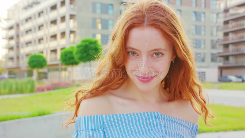 Red-haired Lady. Emotion stock photo. Image of happy - 153559024