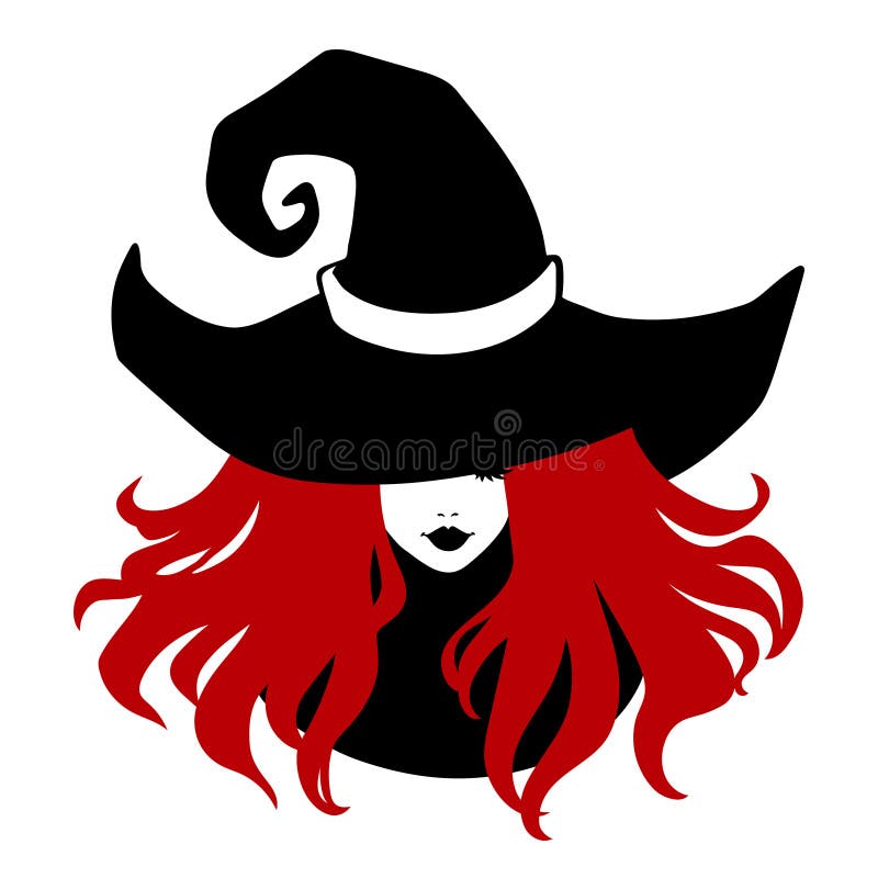 Red-haired Witch Wearing Typical Witch Hat Stock Vector - Illustration ...