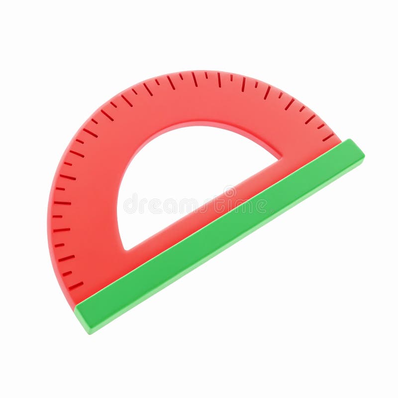 Red Half Circle Plastic Protractor with Green Measuring Edge for ...
