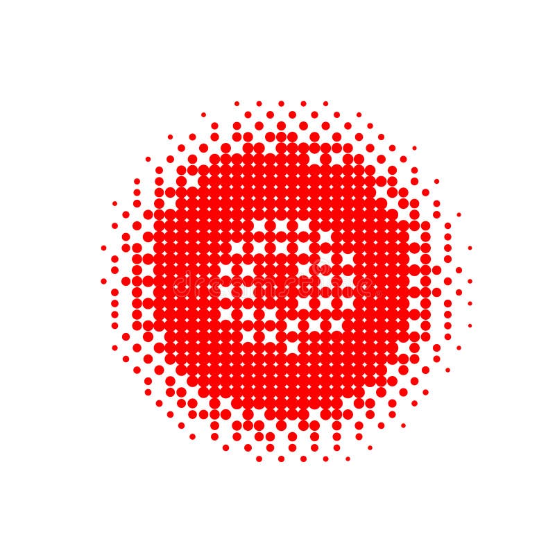 Red Halftone Circles, Dots Pattern, Vector, Grunge. Comic Texture ...