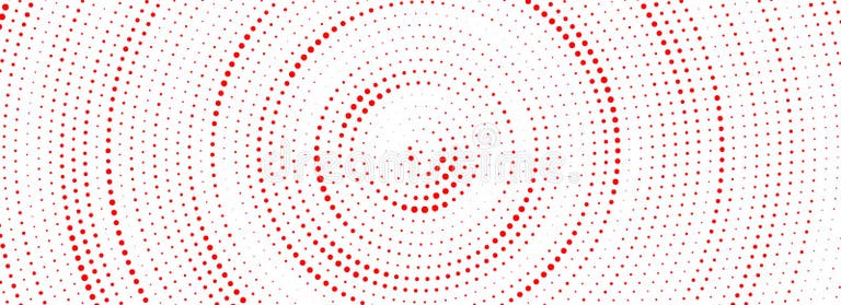 Red Halftone Concentric Background. Dotted Radial Gradient Texture. Red ...