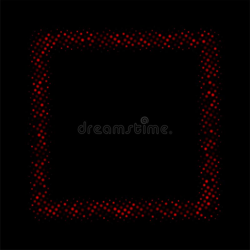 Red Halftone Dotted Square Frame Stock Vector - Illustration of effect ...