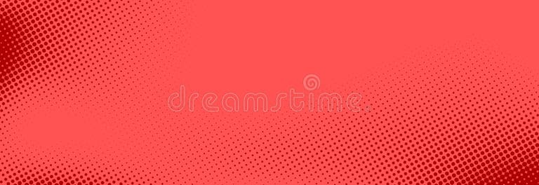 Red Halftone Pattern. Retro Comic Gradient Background. Bright Pixelated ...