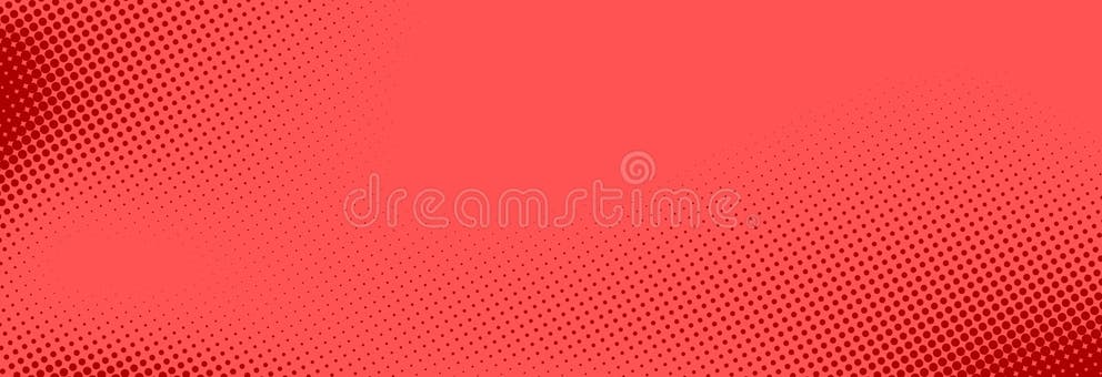 Red Halftone Pattern. Retro Comic Gradient Background. Bright Pixelated ...