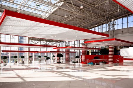 Red hall stock photo. Image of glass, corridor, business - 9060052