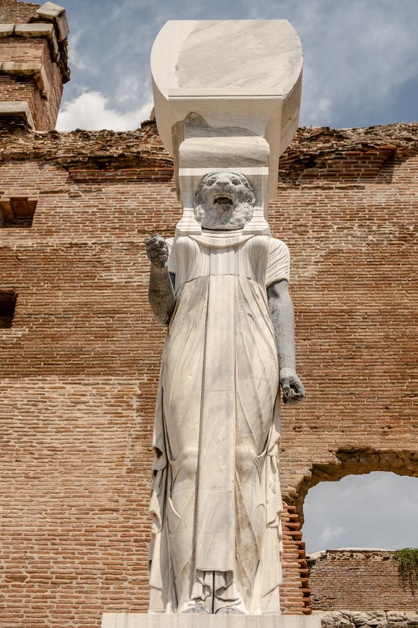 Red Hall Basilica in Pergamon Ancient City Stock Photo - Image of ...