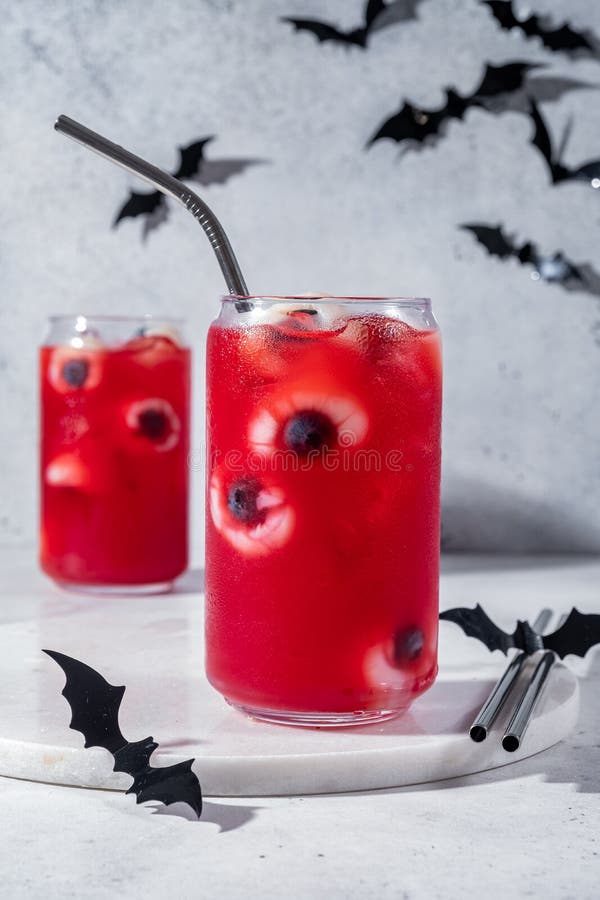 Red Halloween Cocktail with Eyeballs Stock Photo - Image of spooky ...