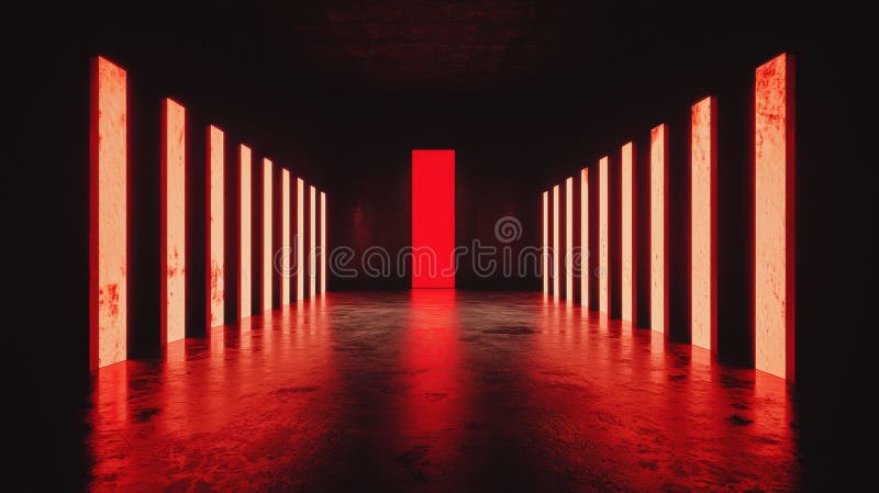 A Red Hallway stock image. Image of impression, background - 374124055