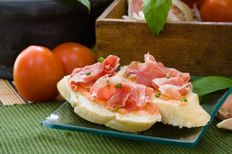 Red ham stock image. Image of slice, food, spanish, tomato - 5246875