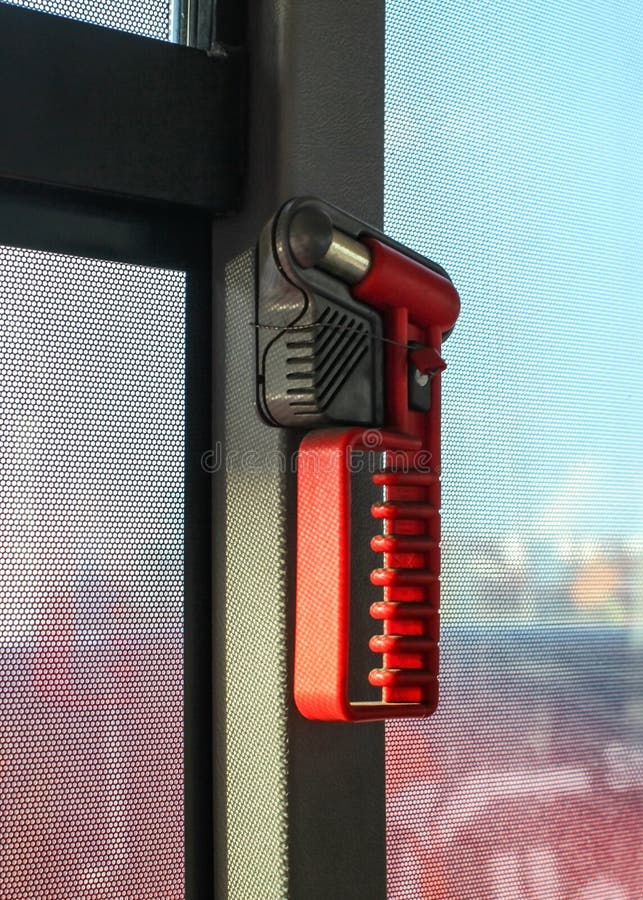 Red Hammer, for Breaking the Window during Emergency Evacuation, Stock ...