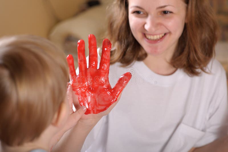 Red hand stock image. Image of learning, happy, family - 14154957