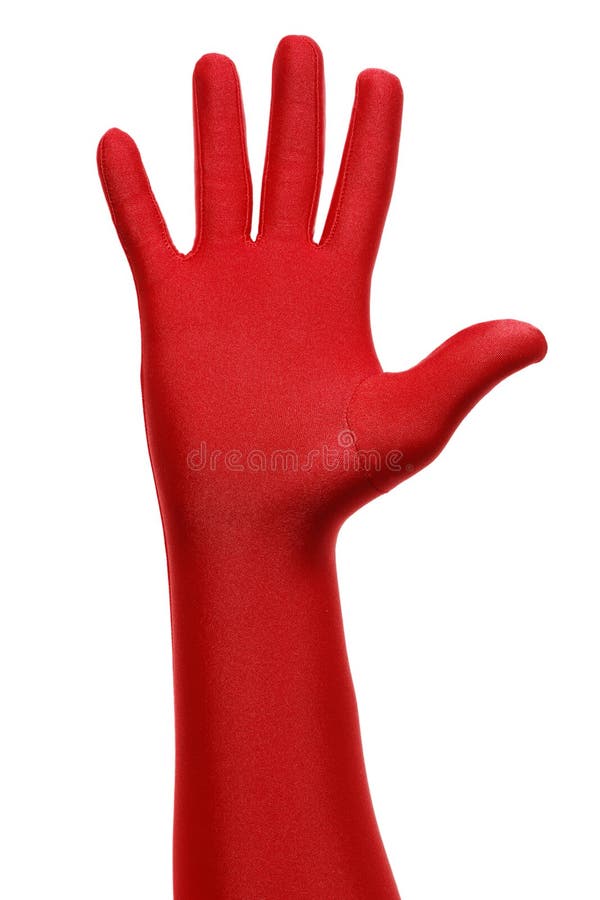 Red hand stock image. Image of gloved, isolated, cutout - 1999939