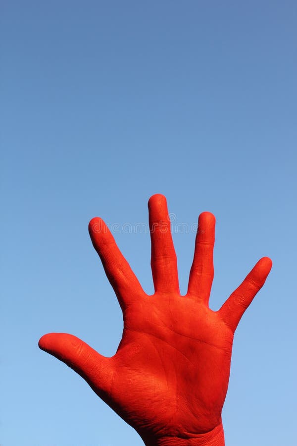 Red_hand stock photo. Image of object, sign, brush, focus - 60346064