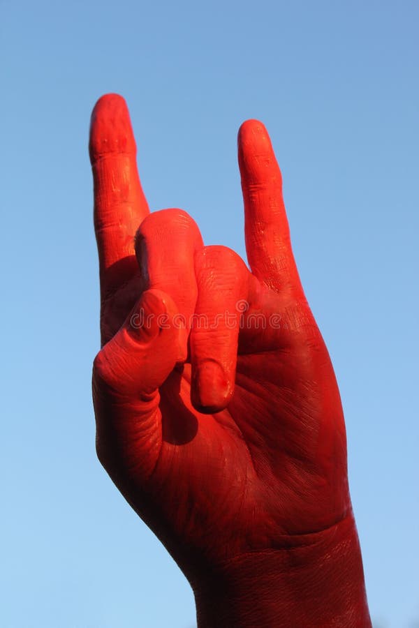 Red_hand stock image. Image of life, five, drawing, good - 60346133