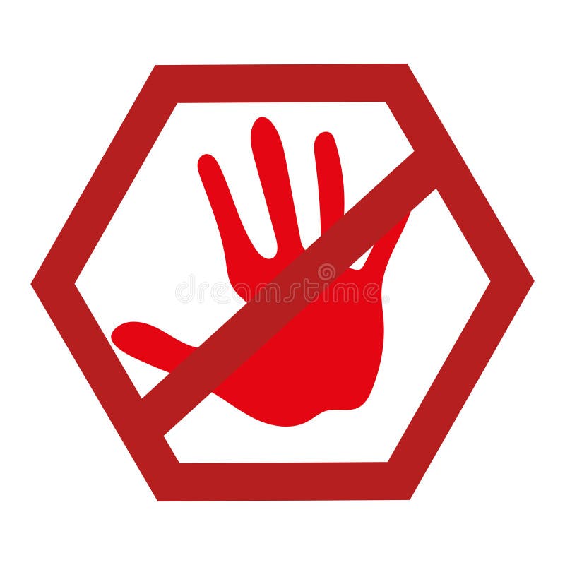 Red Hand Day Illustration of Hand on Ban Sign Stock Vector ...